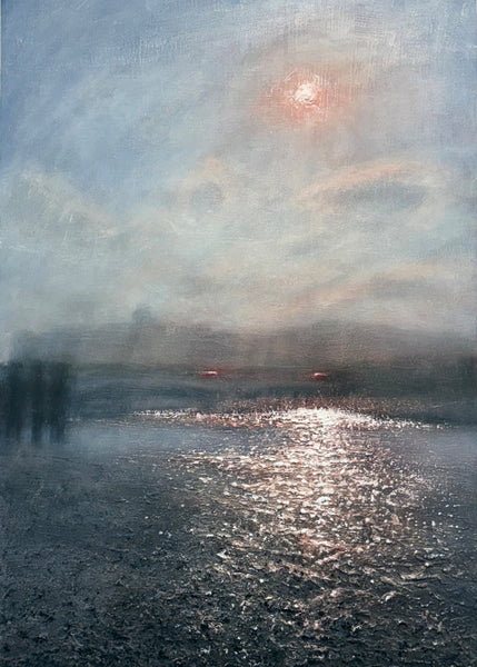 Alison Groom 'Late Evening at Waterloo' oil over textured acrylic ...