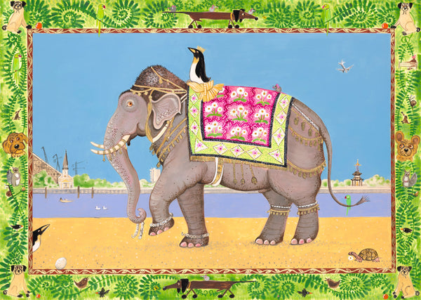Ann Edwards 'Battersea Elephant' acrylic on Italian gesso poplar board ...