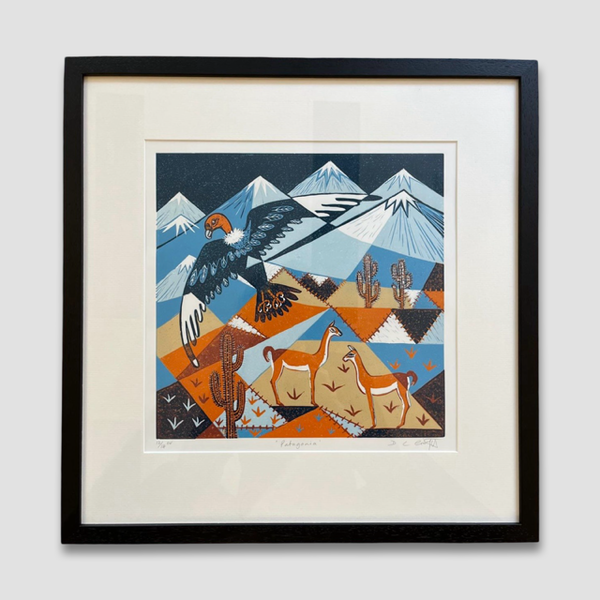 Diana Croft 'Patagonia' reduction linocut 30x30cm – Art and Artists ...