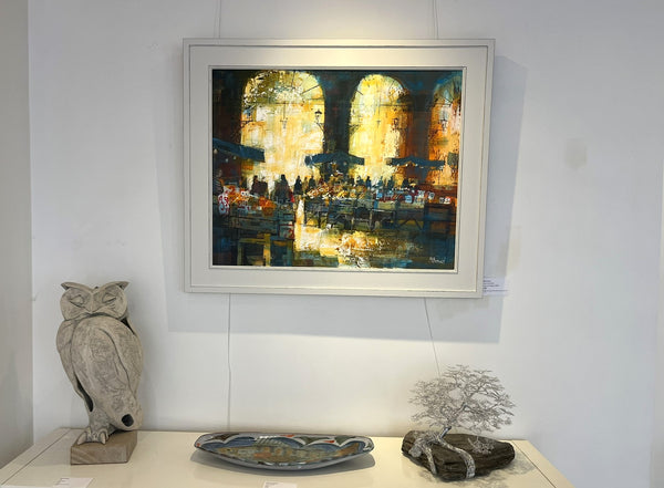 Mike Bernard 'Tuscan Fruit Market' acrylic and collage on canvas ...