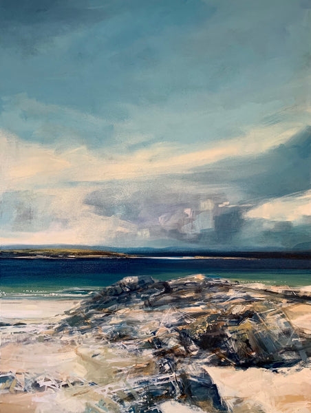 Sarah Carrington 'Rocks. Iona' oil, emulsion and gold leaf on canvas ...